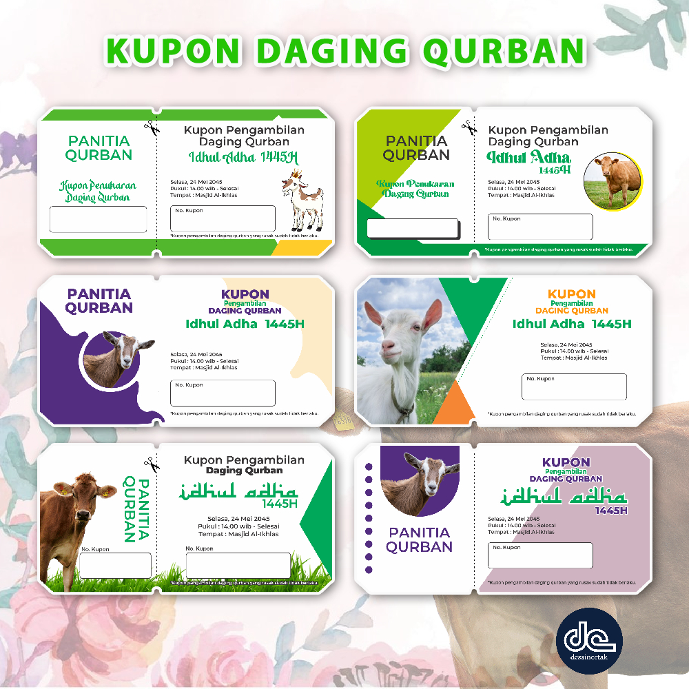 Jual CETAK KUPON PENGAMBILAN DAGING QURBAN IDUL ADHA CUSTOM | Shopee Indonesia