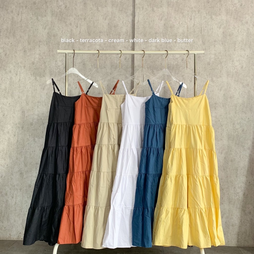 Jual Premium Jo Sleeveless Dress TH 708 / 948 COTTON Gaun Panjang Tanpa ...