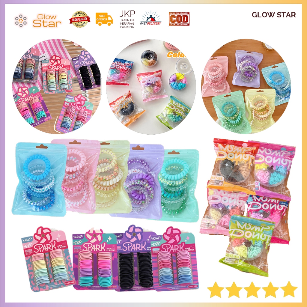 Jual 1 Pak Set Karet Gelang Ikat Rambut Jepang Mini Karet Melingkar ...