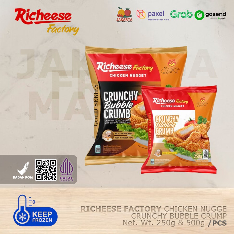 Jual RICHEESE FACTORY CHICKEN NUGGET CRUNCHY BUBBLE CRUMP frozen food ...
