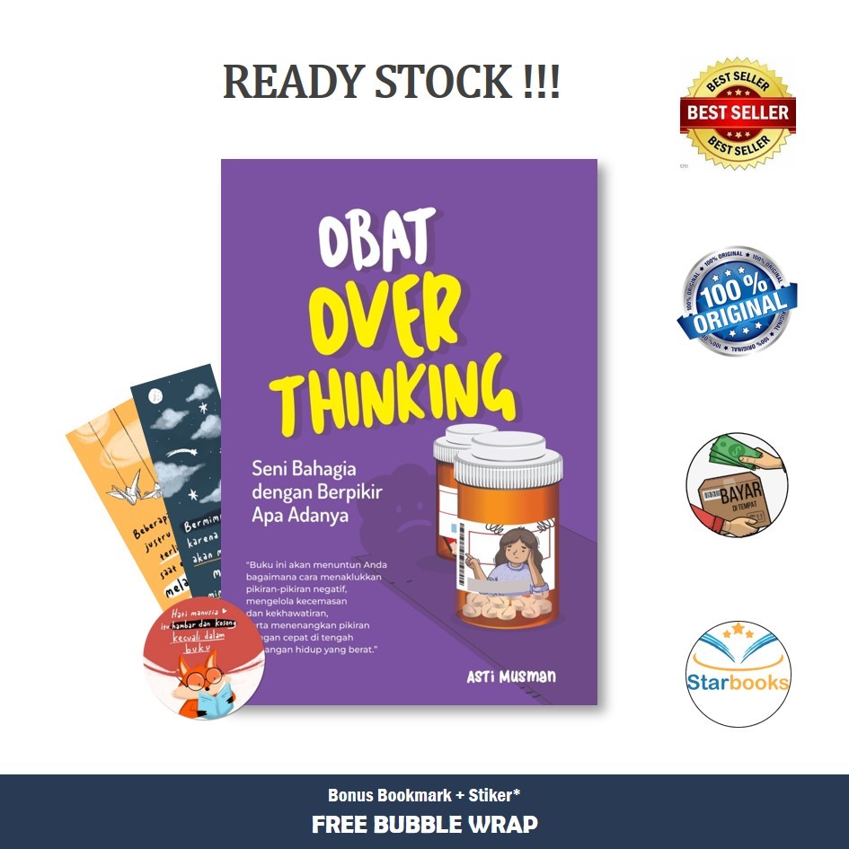 Jual Araska - Buku Obat Overthinking: Seni Bahagia Dengan Berpikir Apa ...