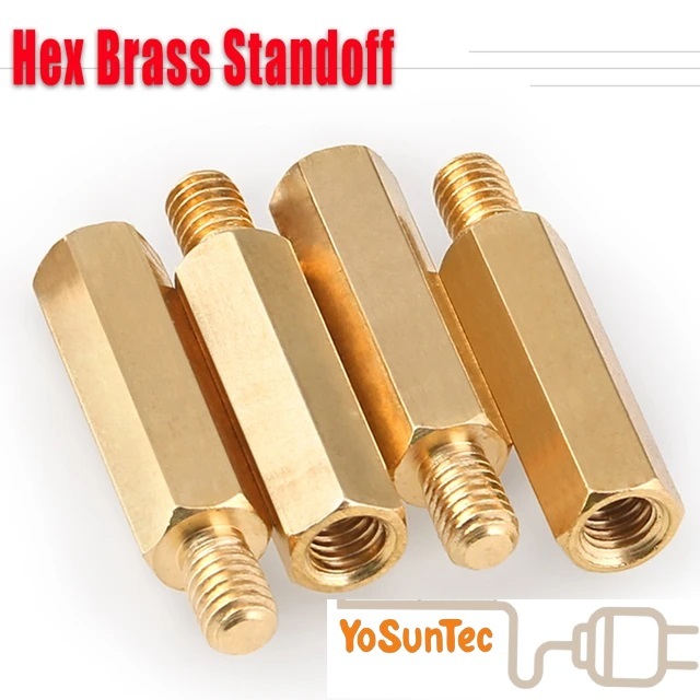 Jual Spaser Hexa Kaki Pcb M3 1cm 2cm Spicer Spacer Metal Kuningan Hex ...