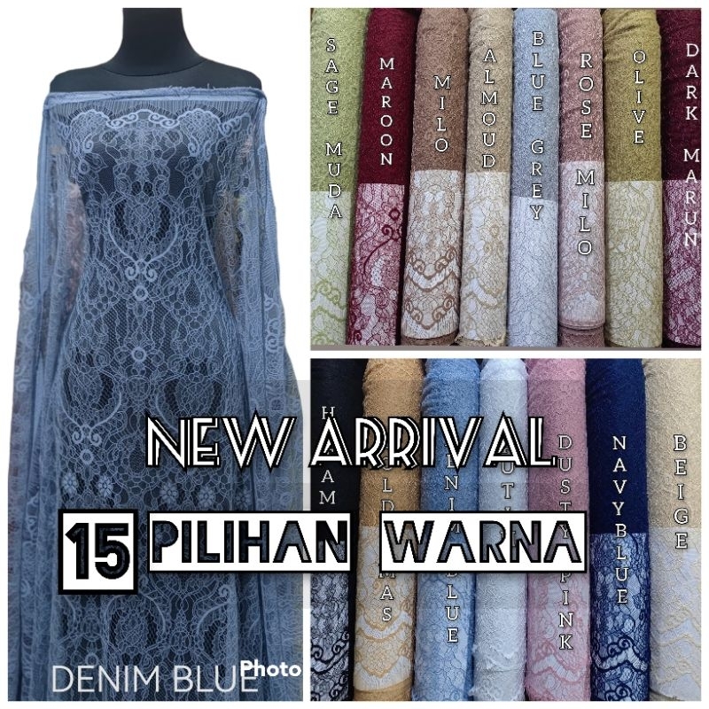 Jual Kain Brokat Chantily Lace Panel isi 2,5 meter bahan kebaya wisuda ...