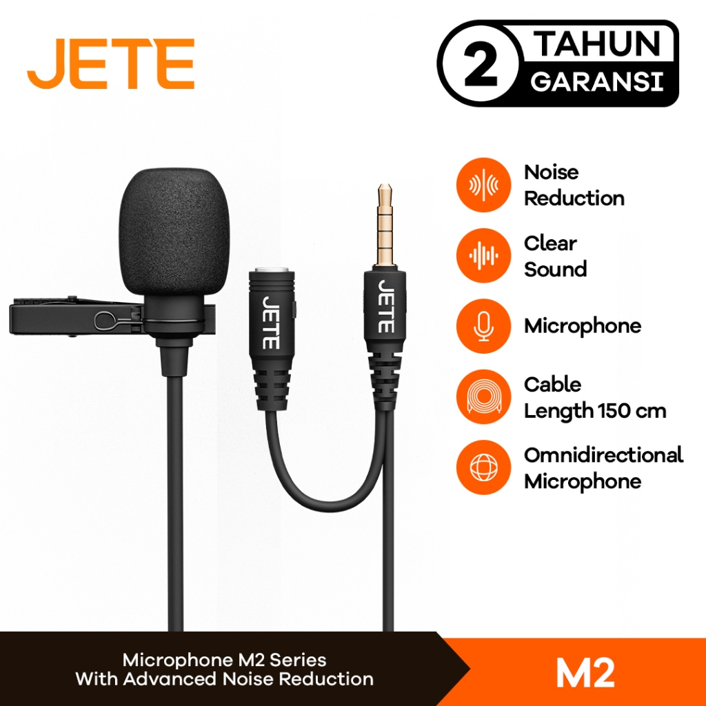 Jual JETE M2 Microphone Clip On Mikrofon Kabel - Garansi 2 Tahun ...