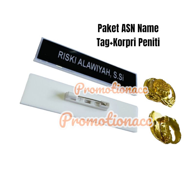 Jual Paket Hemat ASN Name Tag Papan Nama Dada+Korpri Peniti/Magnet ...