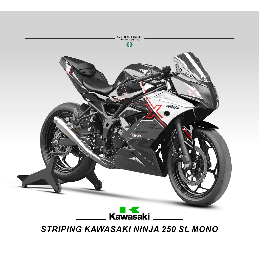 Jual STRIPING NINJA 250SL MONO MOTIF 8 / STICKER / NINJA250RR MONO ...