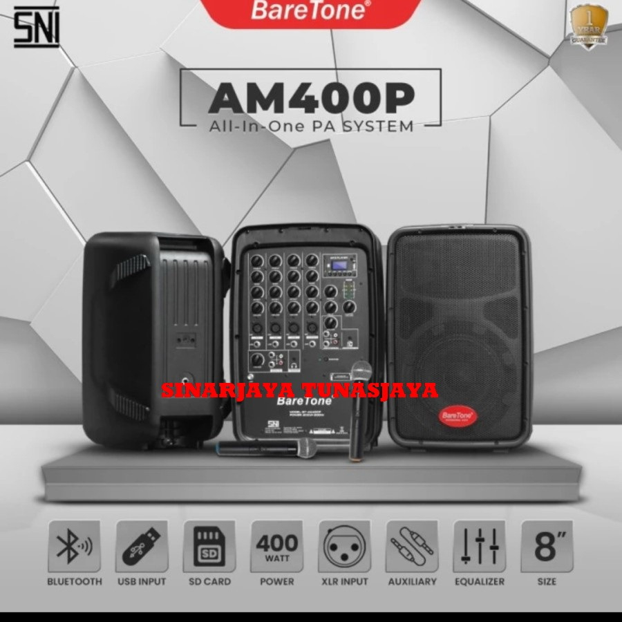 Jual Speaker Aktif BareTone AM400P speaker AM 400P With Power Mixer 2 ...