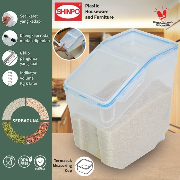 Jual Shinpo 417 Rice Box 17 Kg Tempat Beras Komugi Kotak Container Box ...