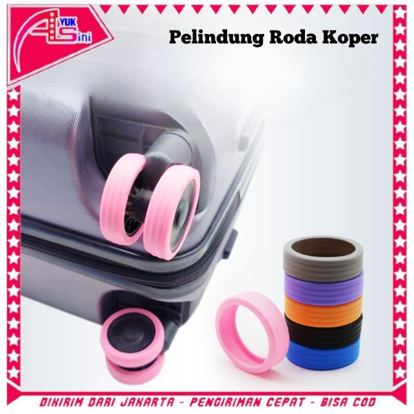 Jual AS 8Pcs Pelindung Roda Koper Silikon Cover Roda Koper Protector ...
