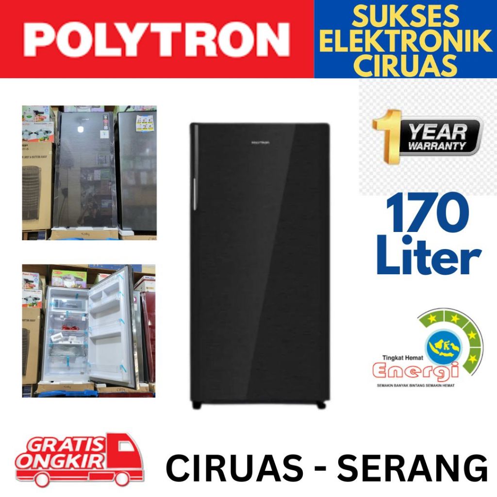 Jual KULKAS 1 PINTU POLYTRON PRA-17DMY TINGGI KACA CIRUAS SERANG ...