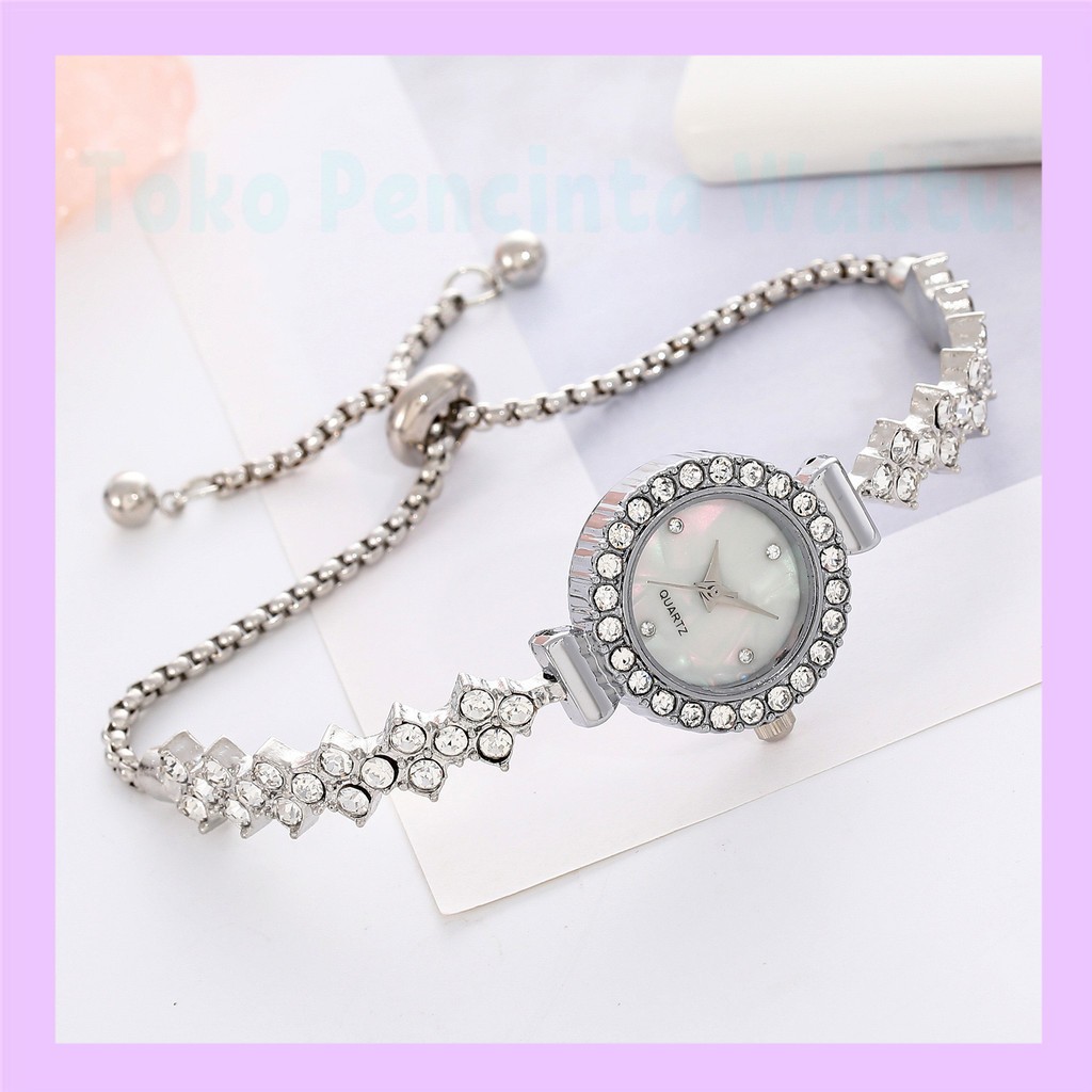 Jual Jam Tangan Cewek RANTAI SERUT Oval Mini & BUNGA Terbaru,jam tangan ...