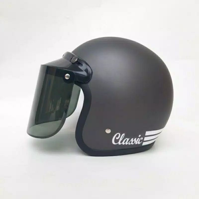 Jual HELM BOGO CLASSIC POLOS WARNA ABU ABU TUA DOFF MATTE | Shopee ...