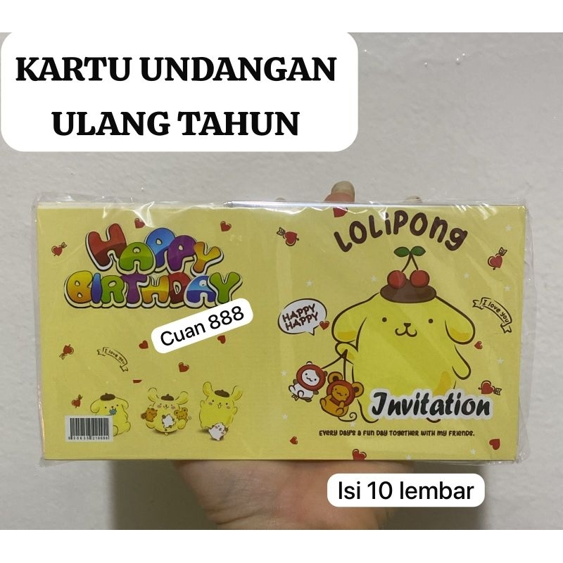 Jual Kartu Undangan Ulang Tahun Motif Pompompurin / Kartu Undangan ...