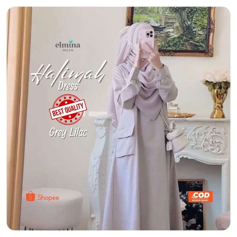Jual ELMINA HALIMAH DRESS GAMIS POLOS REMAJA DEWASA KEKINIAN SIMPLE ...