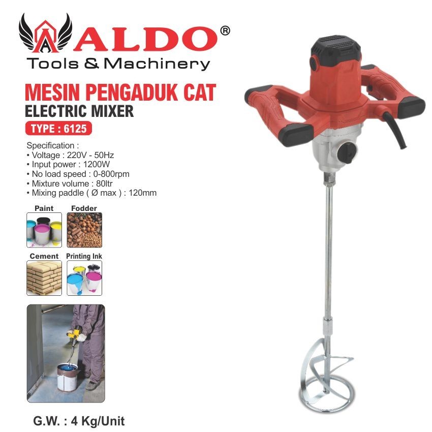 Jual MESIN PENGADUK CAT 6125 / ELECTRIC MIXER MERK ALDO / PAINT MIXER ...