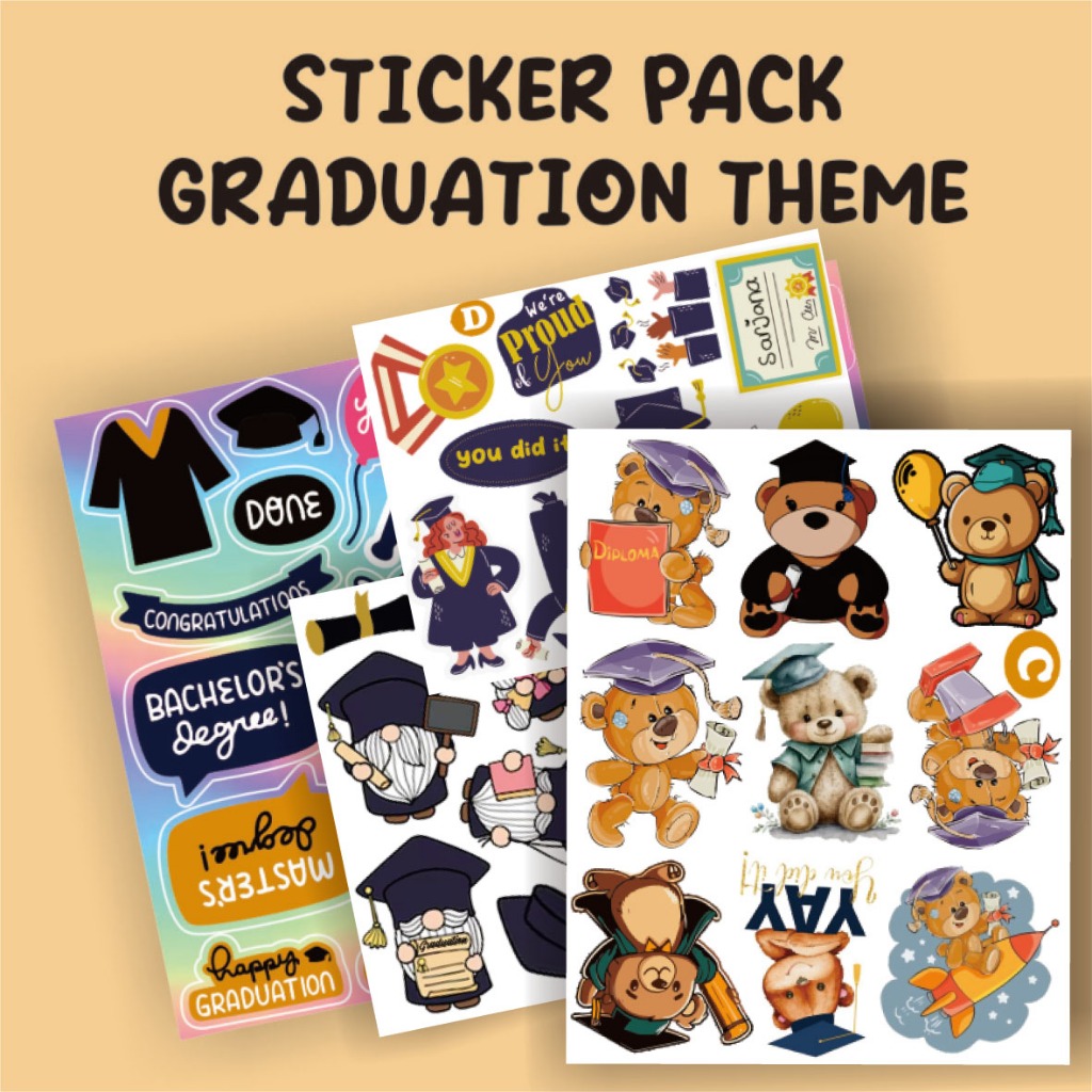 Jual STICKER PACK GRADUATION THEME PAKET STIKER KELULUSAN WISUDA ...