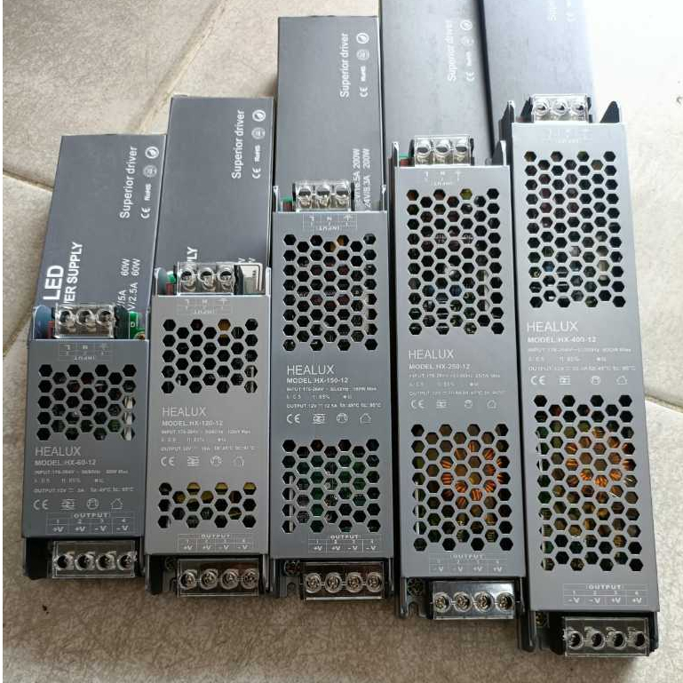 Jual Power Supply SLIM LED 12 Volt 60W 120W 150W 250W 400W 12V DC Trafo ...