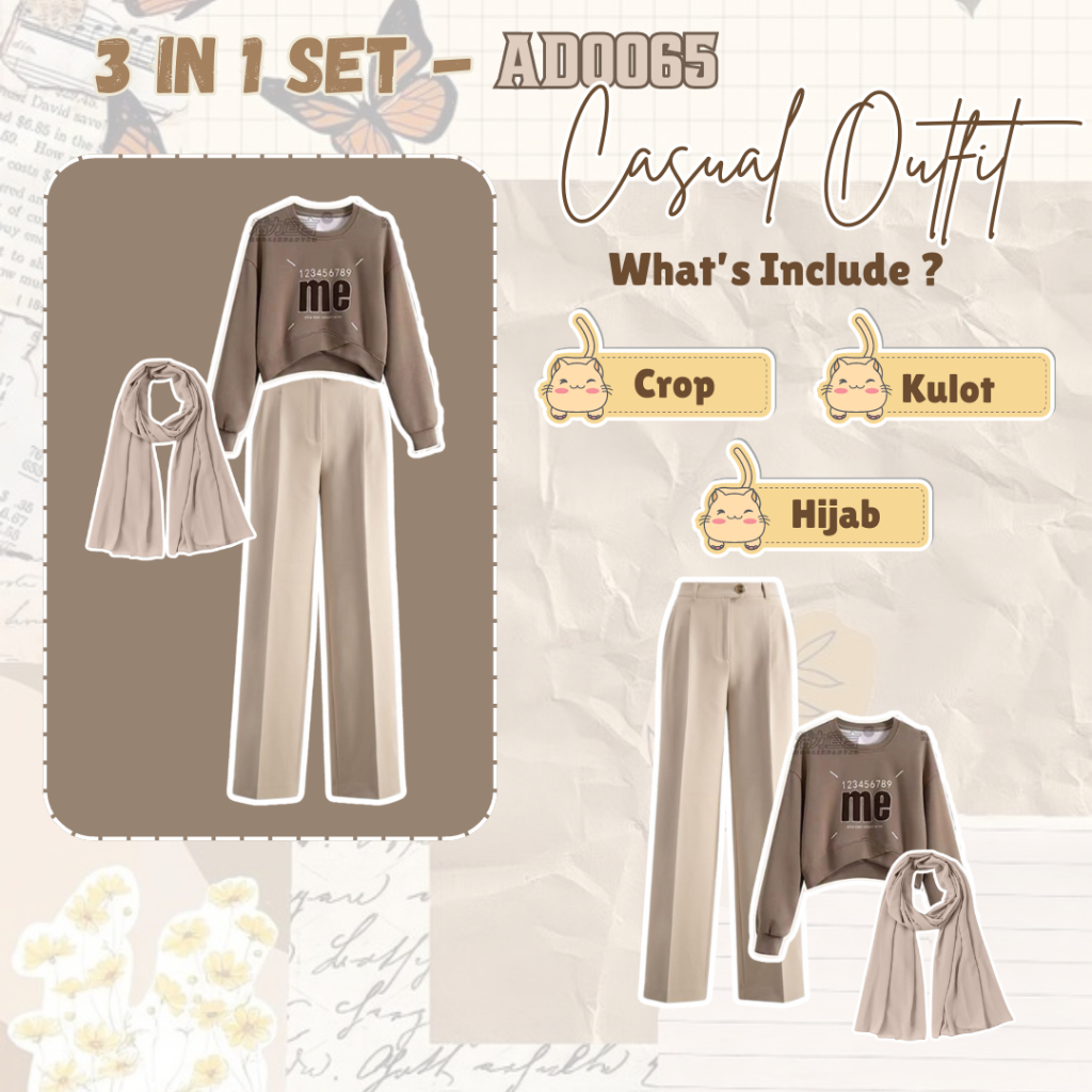 Jual 3 In 1 One Set korean style ootd me sweater crewneck outfit ullzang cewe korea ootd ...