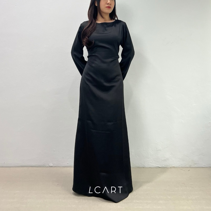 Jual LCART - Rora Long Sleeve Dress | Dress Satin Wanita | Shopee Indonesia