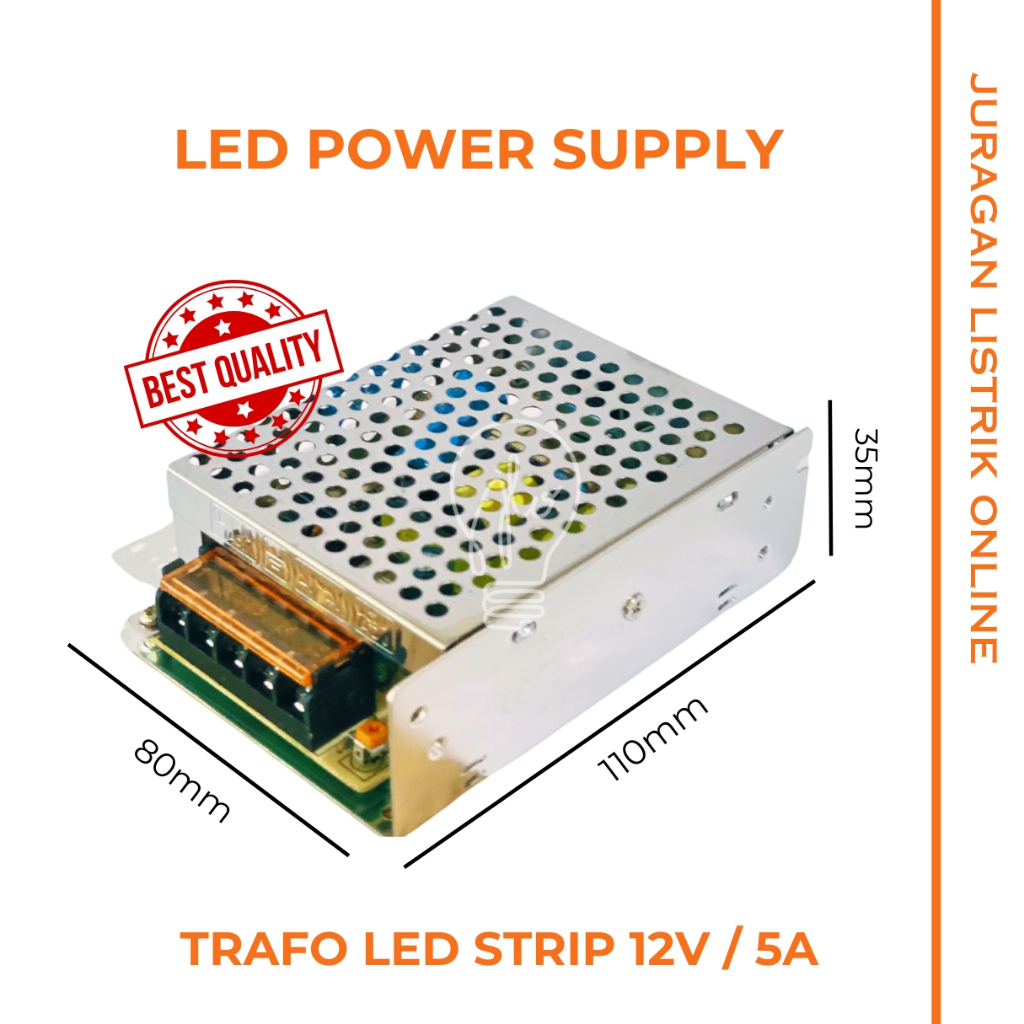 Jual TRAFO 5A POWER SUPPLY ADAPTOR SWITCHING TRAFO LED STRIP 12V 5A 12 ...