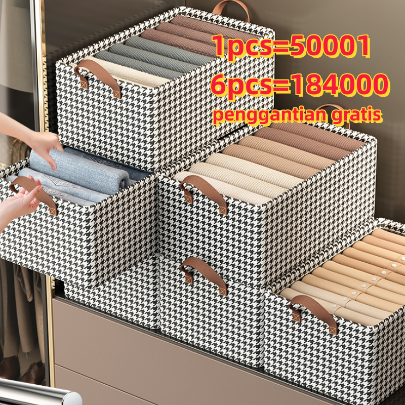 Jual 6 PCS tahan debu storage box melipat kotak penyimpanan baju tahan ...