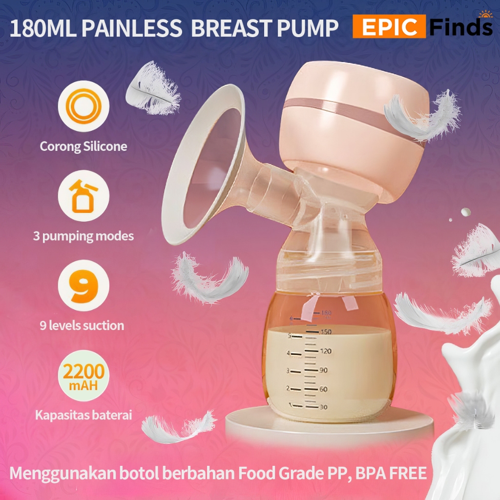 Jual Epic Finds Pompa ASI Elektrik Portable Tanpa Rasa Sakit Penghangat asi portable Daya Hisap ...