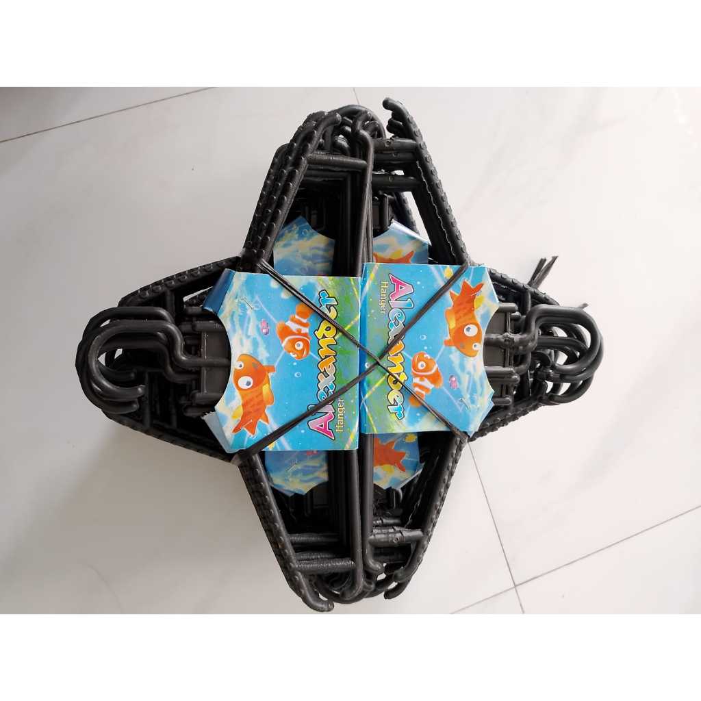 Jual hanger hitam plastik/hanger murah hitam plastik (1/2 lusin ...