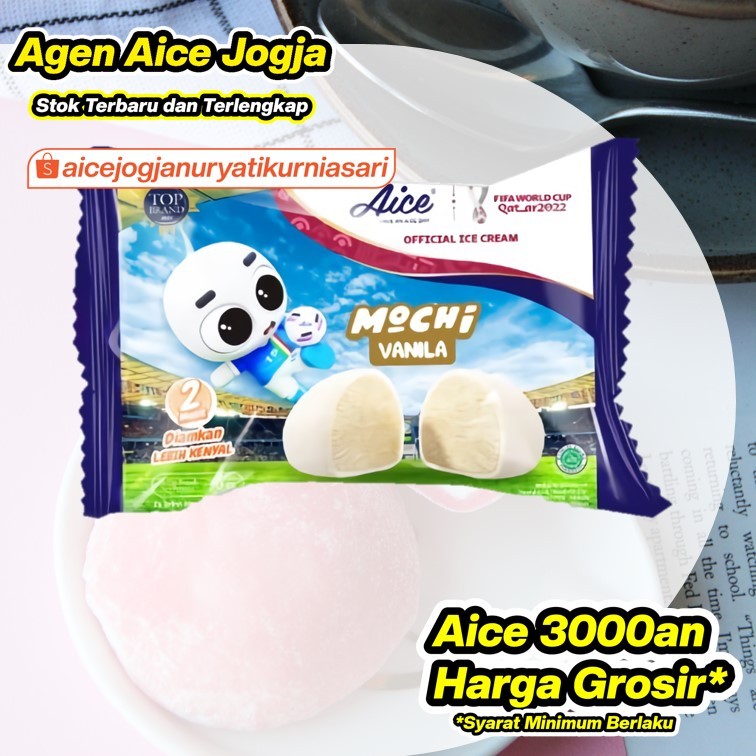 Jual Es Krim Aice Mochi Vanilla isi 40/ Ice Cream Aice moci vanila 1dus ...