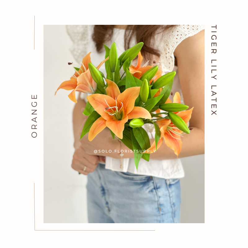 Jual Bunga Tiger Lily Latex 1Kuntum Daun Latex Bunga Lily Tiger Putih ...