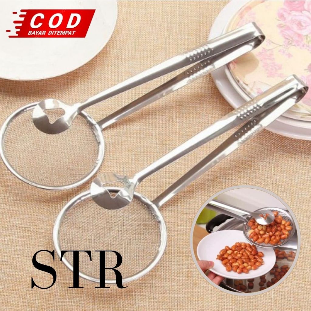 Jual Pencapit Gorengan 2 in 1 Dengan Tirisan / Alat penjepit gorengan ...