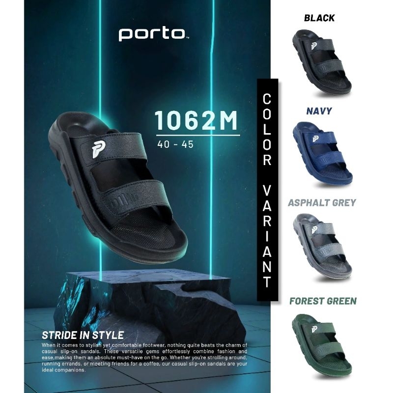 Jual PORTO 1062M Sandal Karet Pria Dewasa Casual dengan Model Terbaru ...