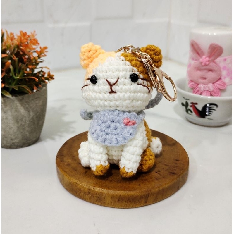 Jual CUTE CAT| KUCING LUCU Bag Crochet Handmade Bag charm/Gantungan ...