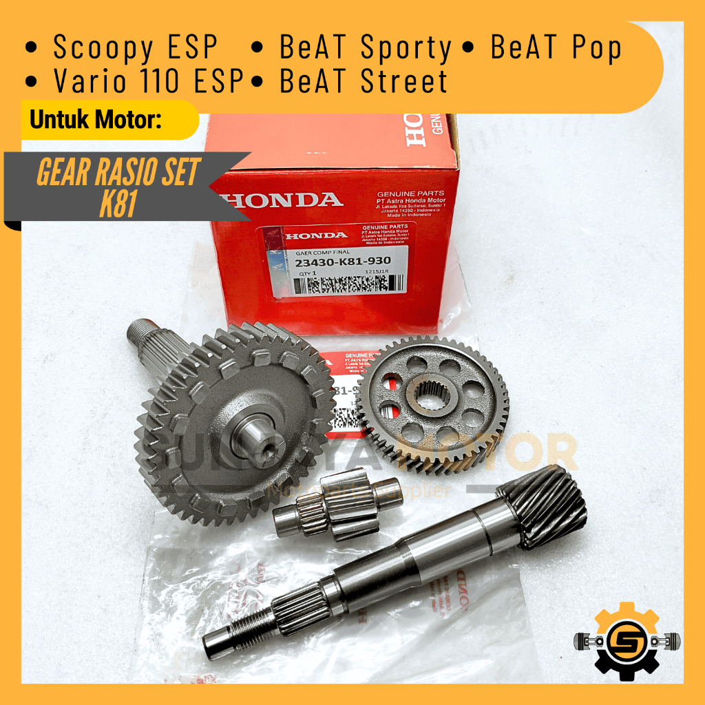 Jual Gear Rasio Set Original Honda K81 Gigi Rasio Beat Sporty Beat ...