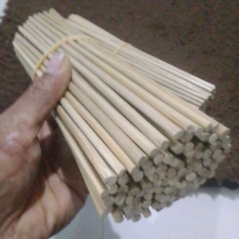 Jual tusuk sate tusukan baso bakar ujung tumpul panjang 25 cm tebal 5,5 ...
