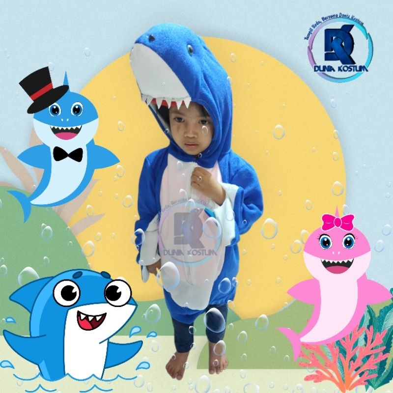 Jual BAJU KOSTUM ONESIE IKAN HIU BABY SHARK/KOSTUM ANAK DAN KOSTUM ...