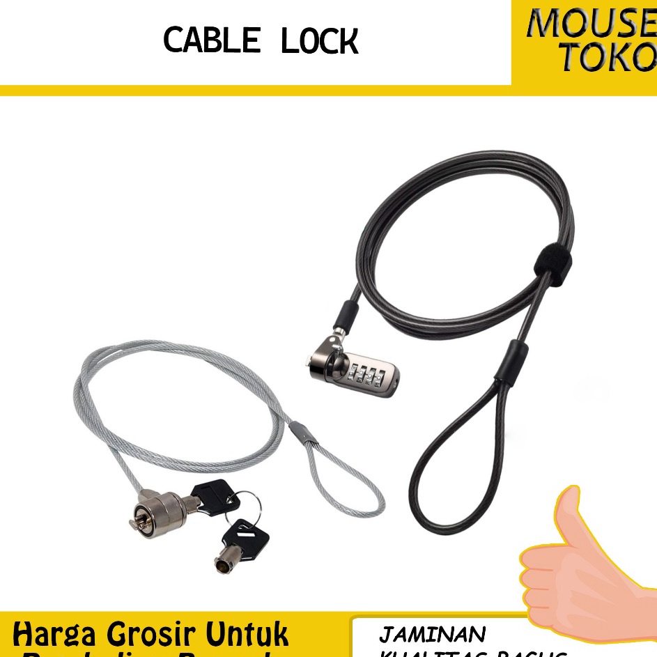 Jual MOUSETOKO Not Security Cable Lock Kunci Pengaman Laptop KUNCI ...