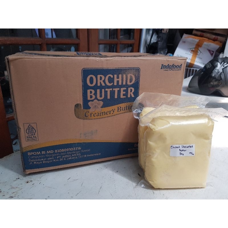 Jual ORCHID UNSALTED BUTTER ORIGINAL REPACK 1KG/500GRAM | Shopee Indonesia