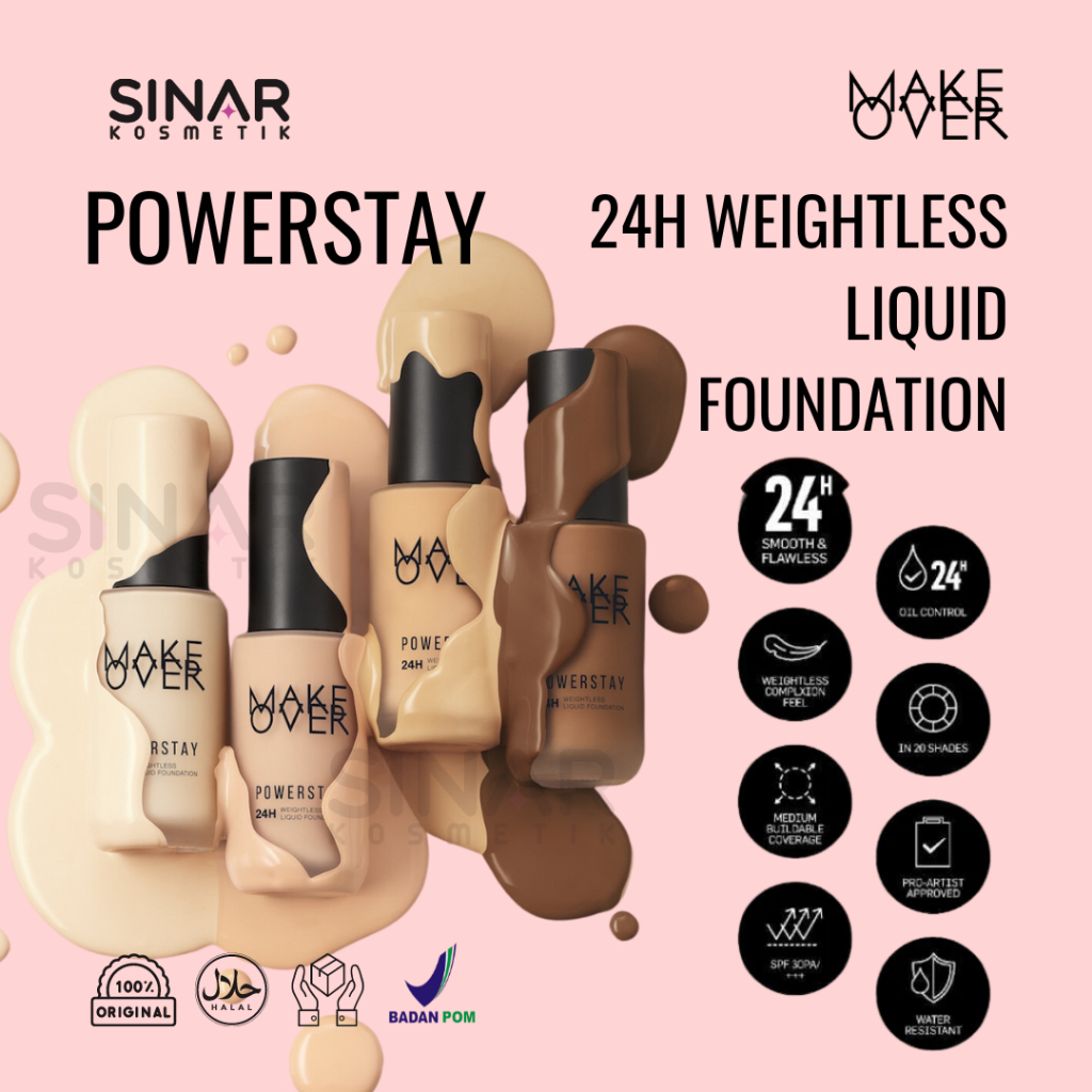 Jual Make Over Powerstay 24H Weightless Liquid Foundation - 40ml ...