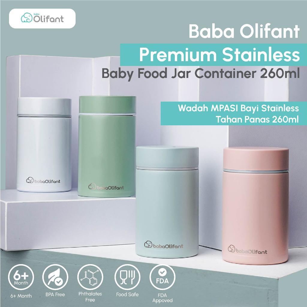 Jual Wadah MPASI Bayi Stainless Tahan Panas 260ml | Baba Olifant ...