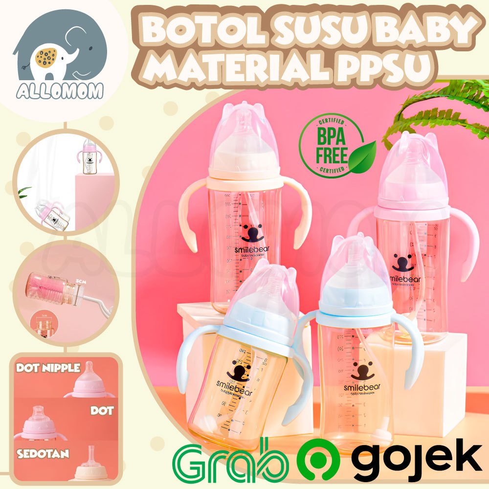 Jual Botol Minum Air Susu Bayi Material PP / PPSU BPA Free / Bebas BPA 225 240 300 ml Silikon ...