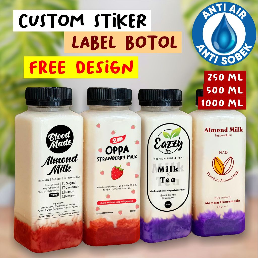 Jual 1# Stiker Label Transparan / Glossy putih susu / Cetak Stiker ...