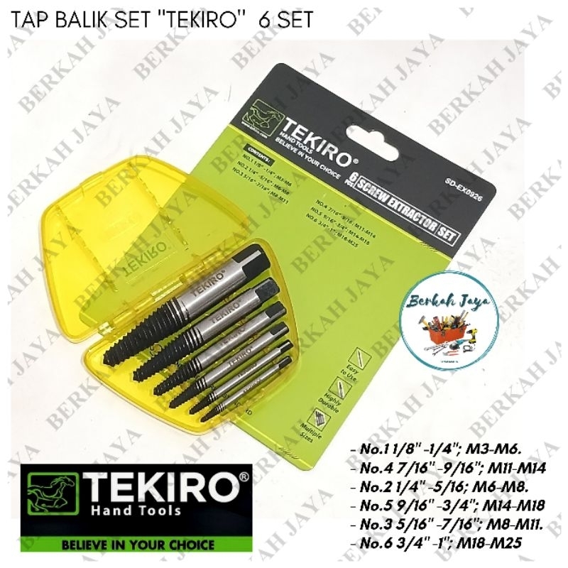 Jual TAP BALIK SET TEKIRO / Alat Buka Baut Drat rusak patah Double ...