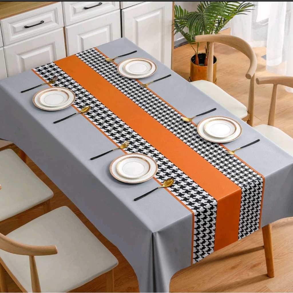 Jual Taplak Meja Makan Premium Bahan PVC Tahan Lama Tablecloth Motif ...
