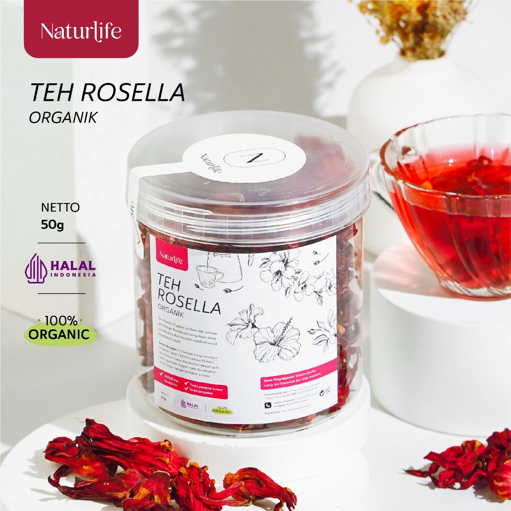 Jual TEH BUNGA ROSELLA MERAH KERING by NATURLIFE PREMIUM 50G BUNGA ROSELLA TEA / ROSELA MERAH ...