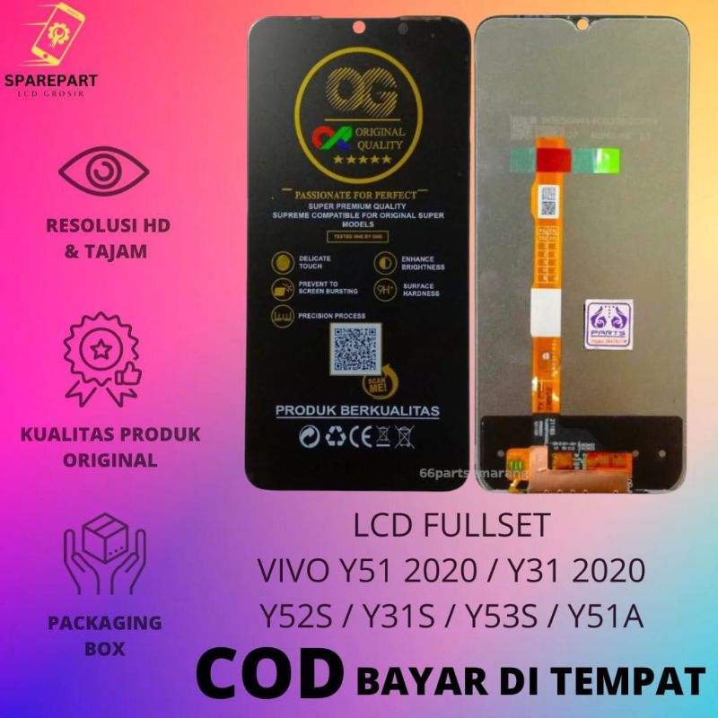 Jual Lcd fullset Vivo Y51 2020/Y31 2020/Y52S / Y31S / Y53s / Y51a ...