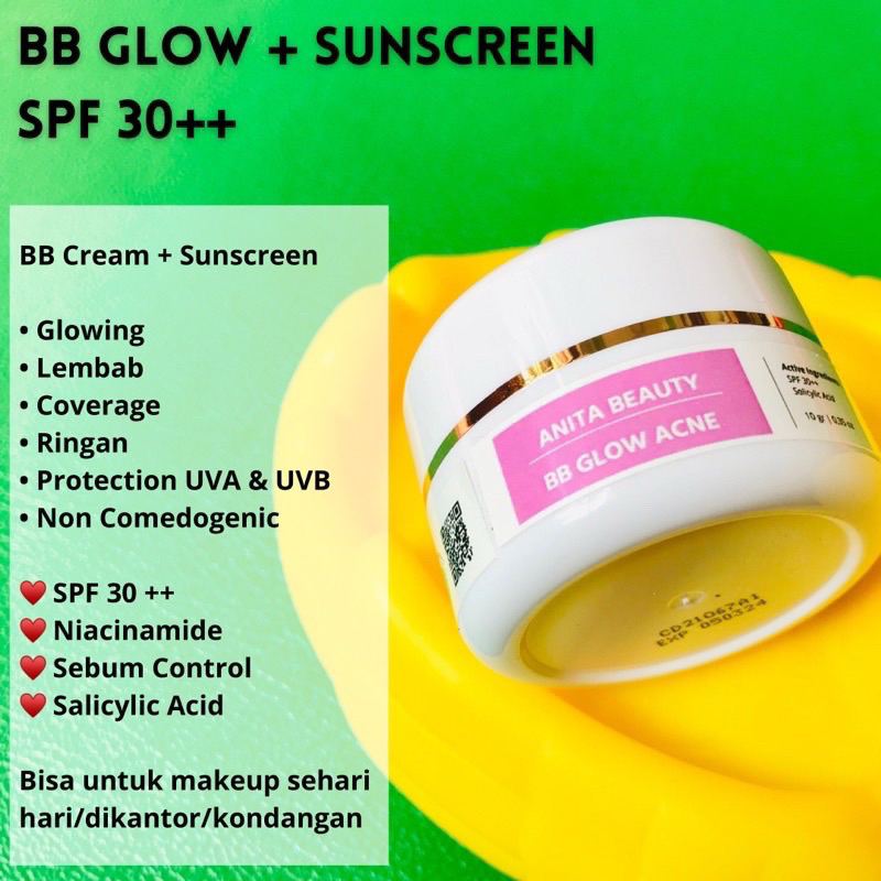 Jual BB GLOW ACNE SPF 30++ Sunscreen Non Comedogenic Foundation Ringan Alas Bedak Kosmetik ...