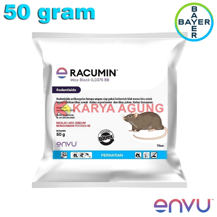 Jual RACUMIN Rodent Block 50gr ORIGINAL Envu Bayer / Obat Umpan Racun ...