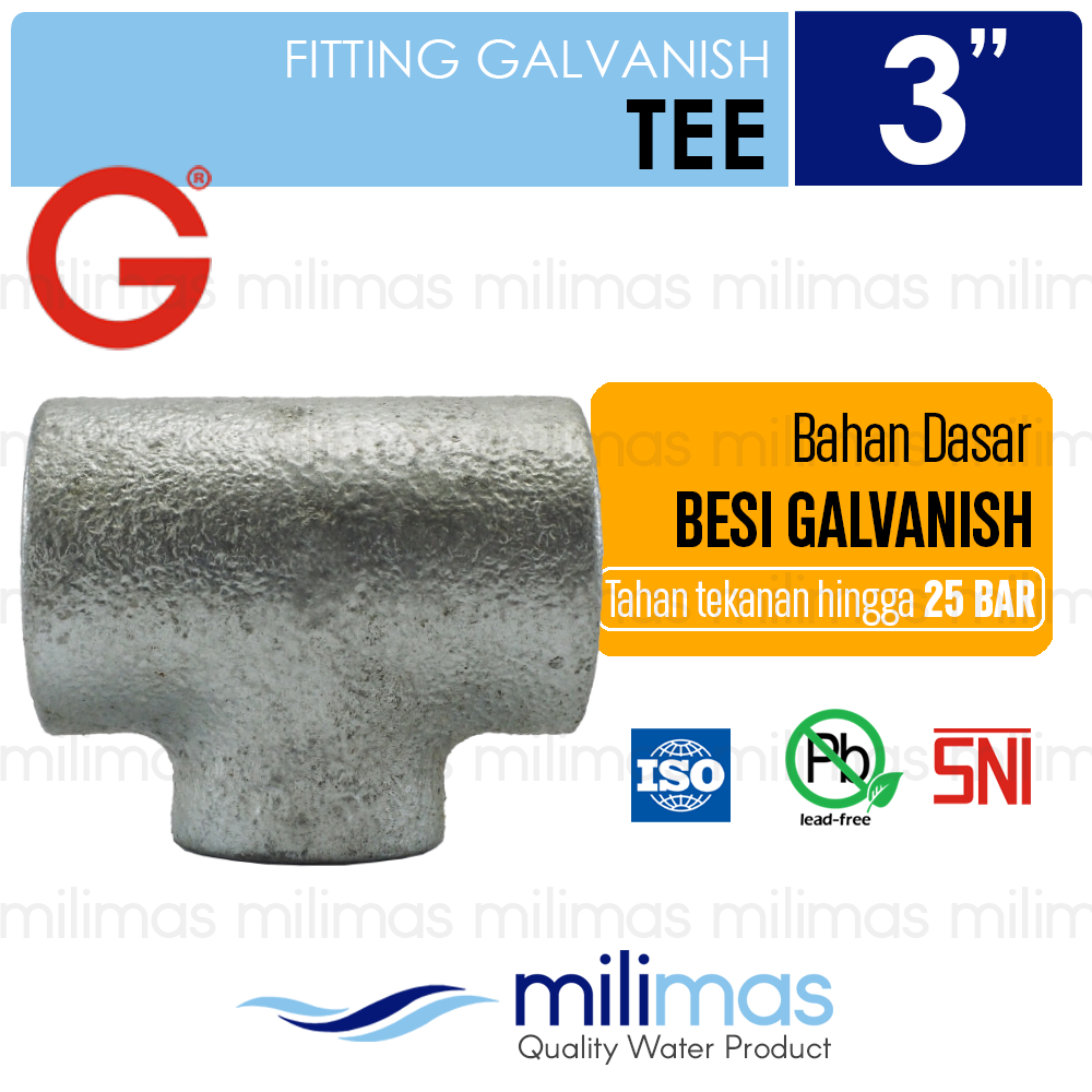 Jual G-BRAND - TEE 3" GALVANIS BESI - Fitting Besi Drat 3 Inch | Shopee ...