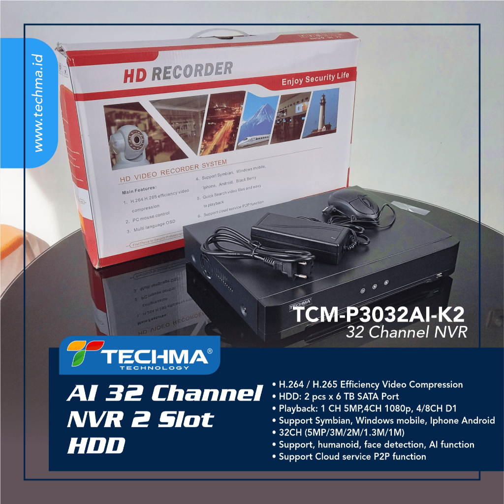 Jual TECHMA 9/16/32CH NETWORK VIDEO RECORDING | Shopee Indonesia