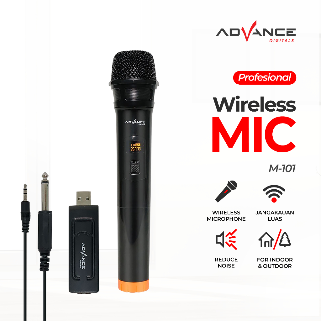 Jual Advance Mic Wireless Mic-101 Mic Professional Wireless// Microphone Single MIC-101 Garansi ...